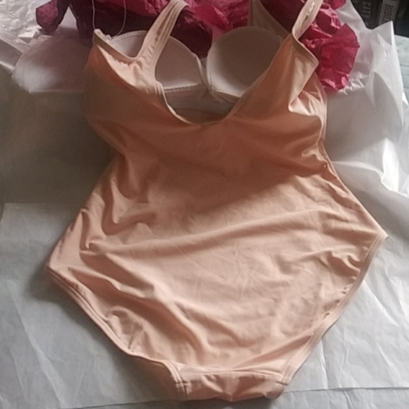 Dkny | Other | Dkny Blush Peach Satin One Piece Suit 18 New | Poshmark